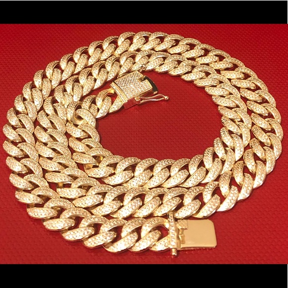 Accessories | 12mm 18 Inch Gold Over Solid 925 Cuban Chain | Poshmark